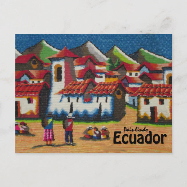 Typical Ecuador Otavalo Tapestry Postcard | Zazzle