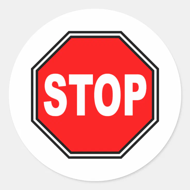 Typical Stop Sign Classic Round Sticker | Zazzle