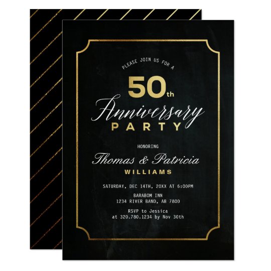 Typograph Gold 50th Wedding Anniversary Invitation | Zazzle.com