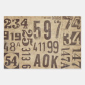 Typography Numbers Decoupage Wrapping Paper | Zazzle