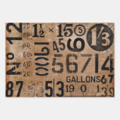 Typography Numbers Decoupage Wrapping Paper | Zazzle
