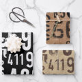 Typography Numbers Decoupage Wrapping Paper | Zazzle