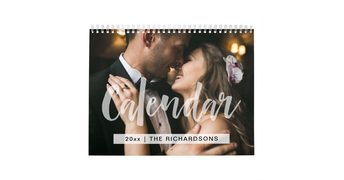 Typography Overlay and Photo | Simple and Modern Calendar | Zazzle