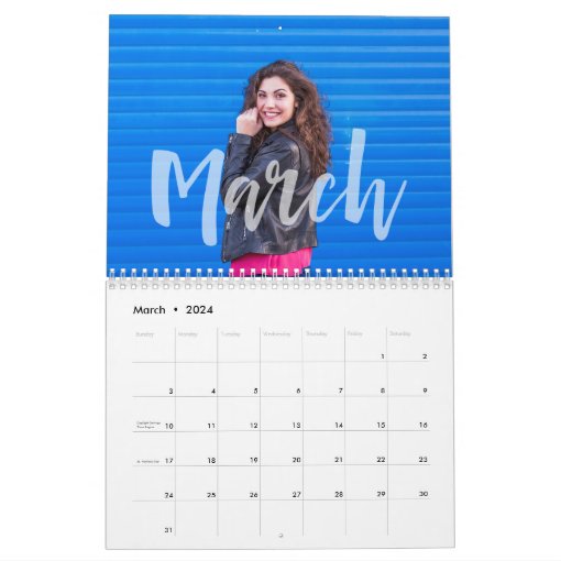 Typography Overlay and Photo | Simple and Modern Calendar | Zazzle