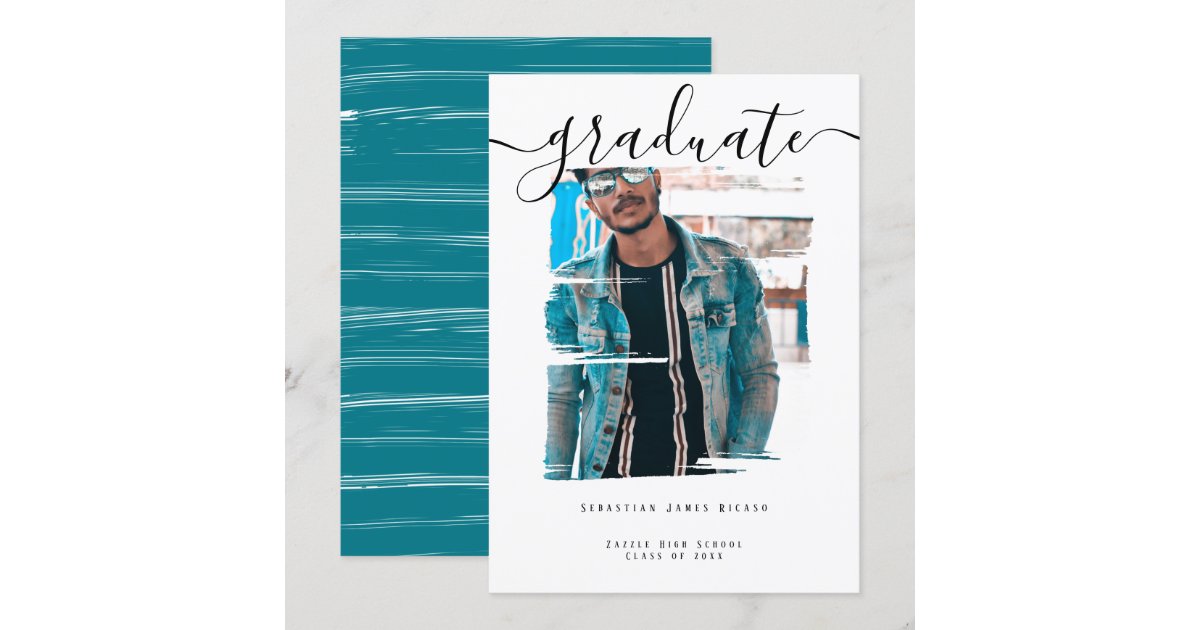 Typography Photo Personalized Graduation Invitation | Zazzle