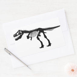 Tyrannosaurs Rex Dinosaur Skeleton Rectangular Sticker | Zazzle