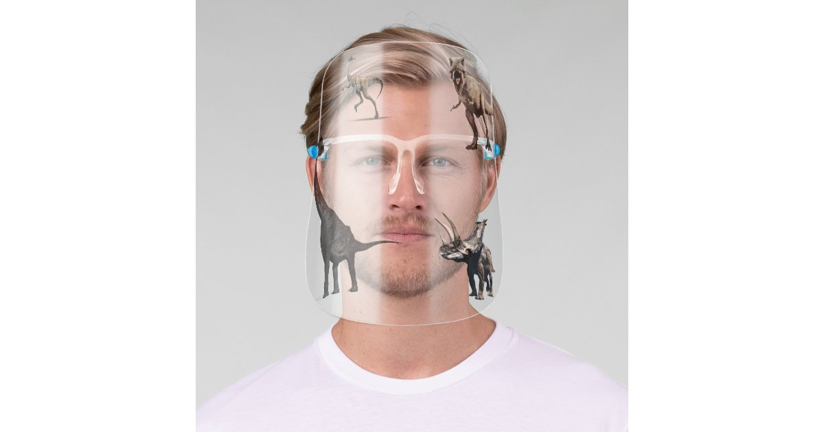 Tyrannosaurus Dinosaur Prehistoric Brachiosaurus Face Shield | Zazzle