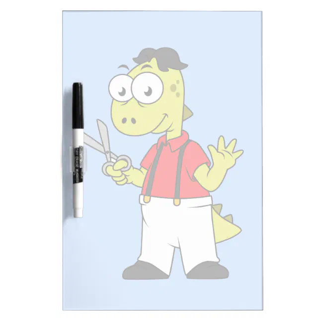 Tyrannosaurus Rex Barber With Scissors. Dry Erase Board | Zazzle