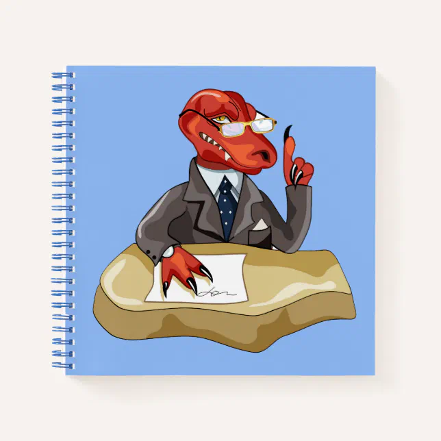 Tyrannosaurus Rex Boss Sitting At A Desk. 2 Notebook | Zazzle