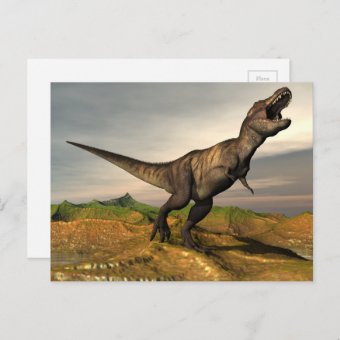 Tyrannosaurus rex dinosaur - 3D render Postcard | Zazzle