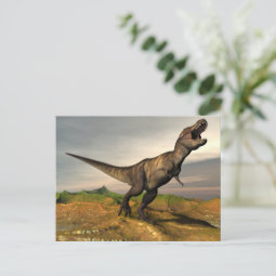 Tyrannosaurus rex dinosaur - 3D render Postcard | Zazzle