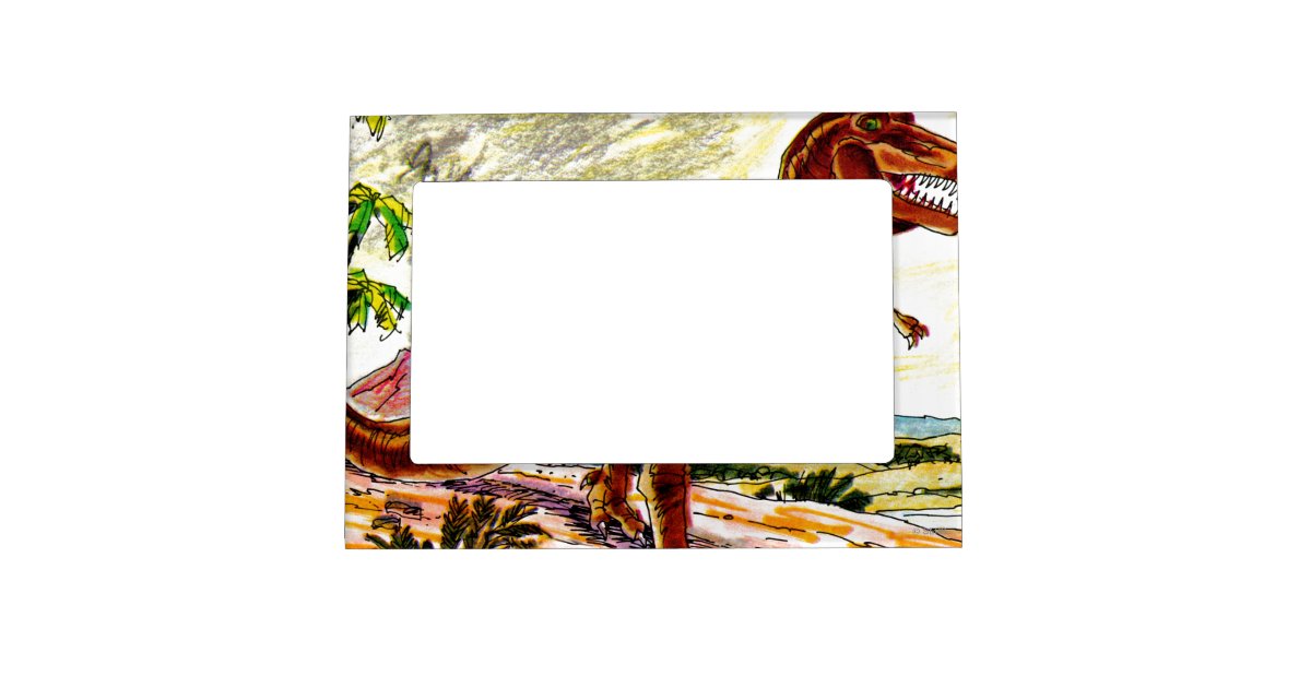 Tyrannosaurus Rex Dinosaur Magnetic Photo Frame | Zazzle