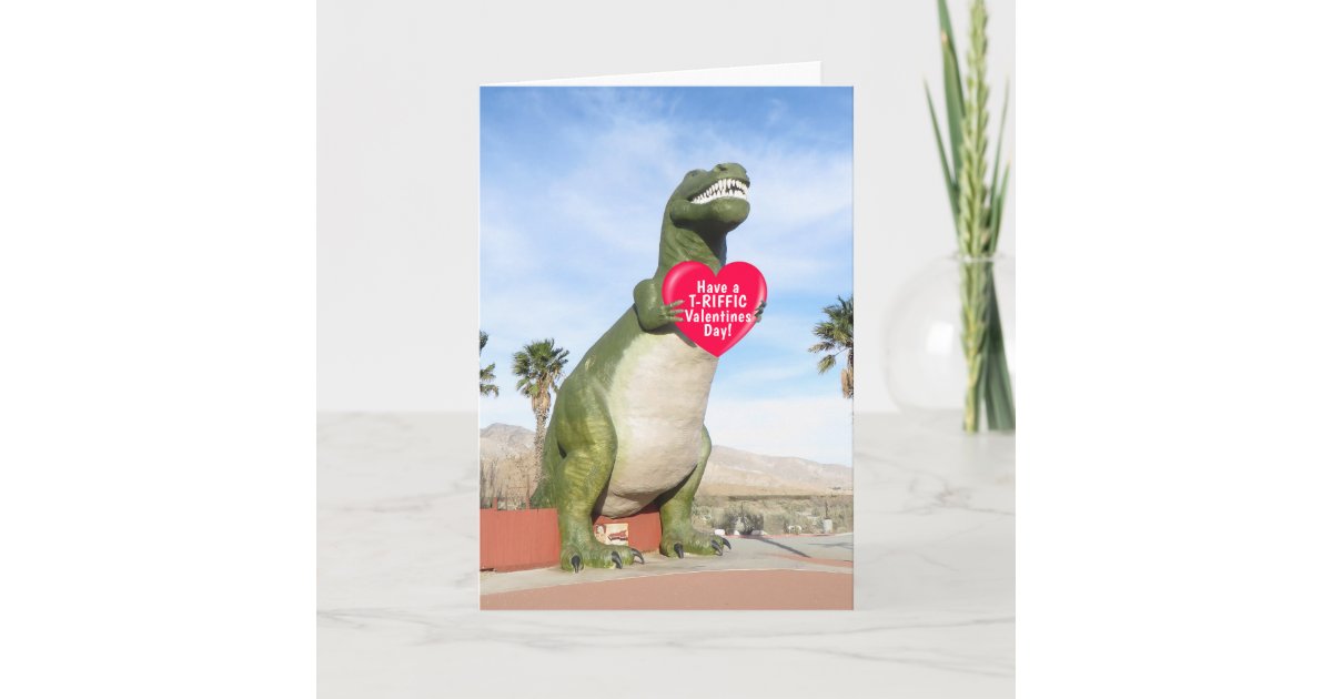 Tyrannosaurus Rex Dinosaur Valentine Holiday Card | Zazzle