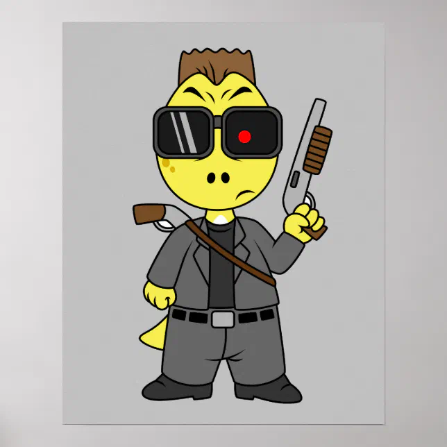 Tyrannosaurus Rex Dressed As The Terminator. Poster | Zazzle