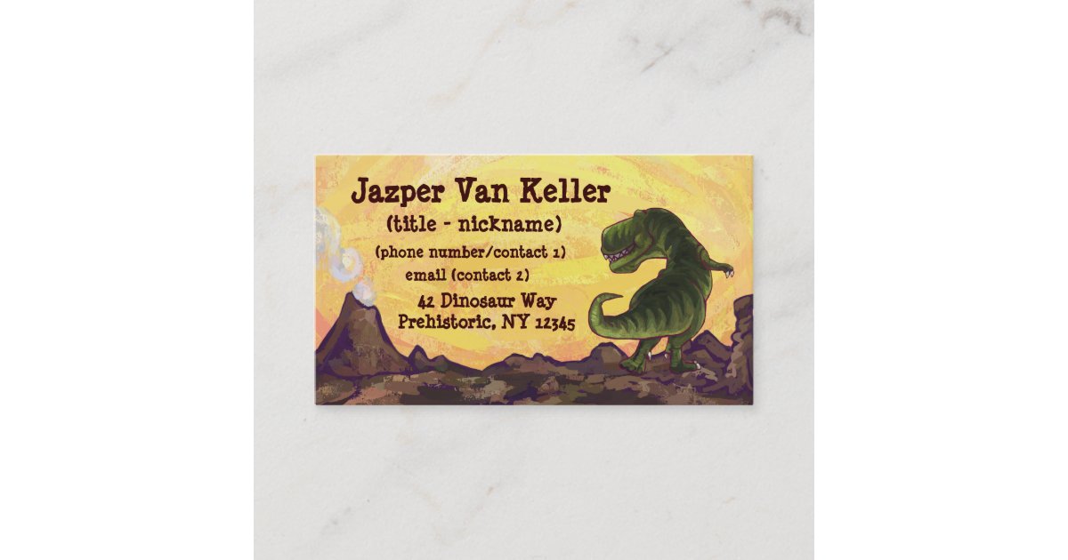 Tyrannosaurus Rex Writing Stuff Business Card | Zazzle