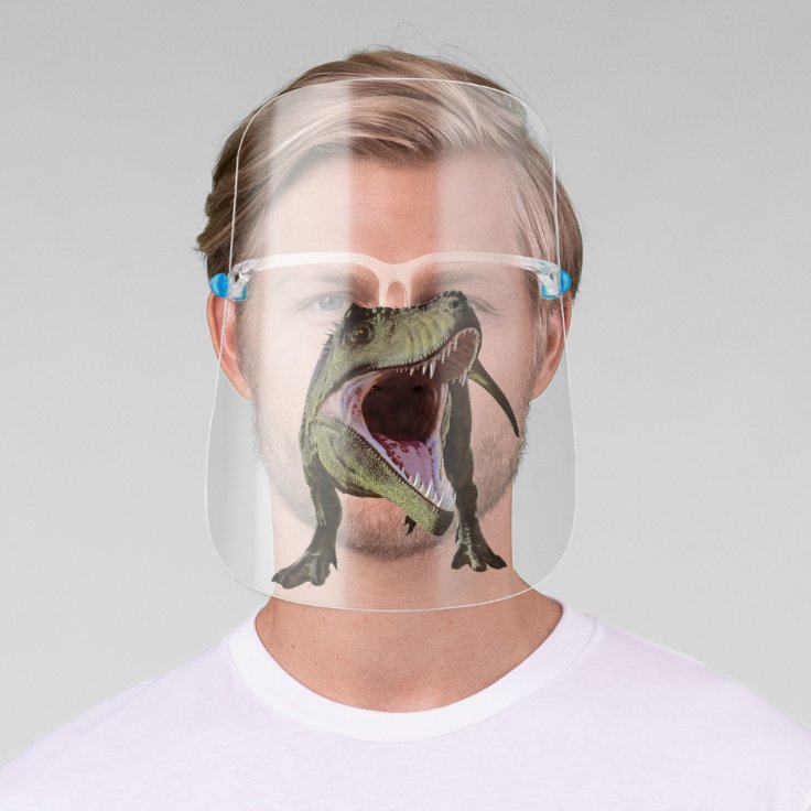 Tyrannosaurus T-Rex Dinosaur Face Shield | Zazzle