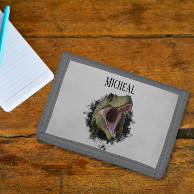 Tyrannosaurus T-rex Dinosaur Personalized Trifold Wallet | Zazzle