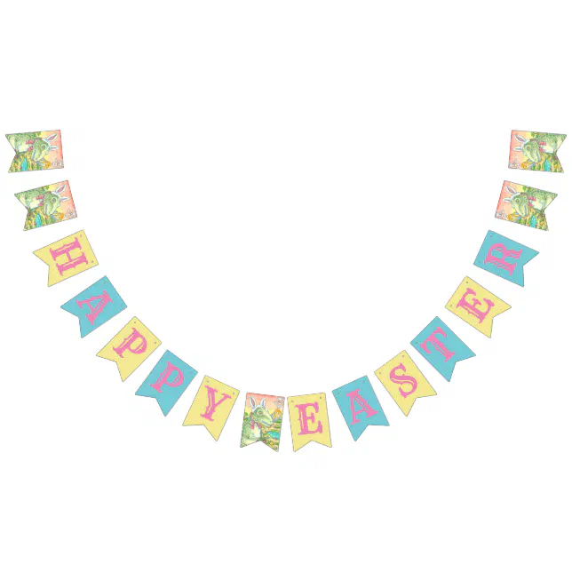 TYRANNOSAURUS T-REX EASTER DINOSAUR BUNTING BANNER | Zazzle