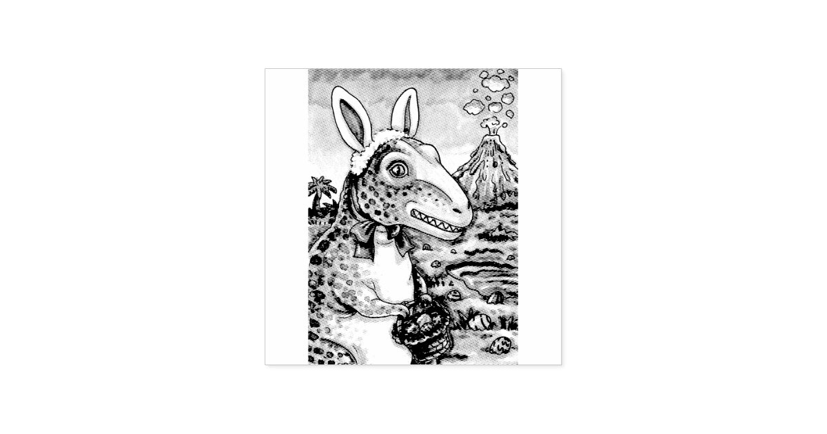 TYRANNOSAURUS T-REX, EASTER DINOSAUR RUBBER STAMP | Zazzle