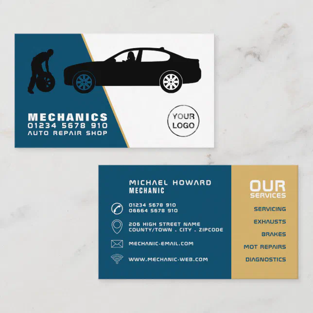 Tyre Change, Auto Mechanic & Repairs Business Card | Zazzle