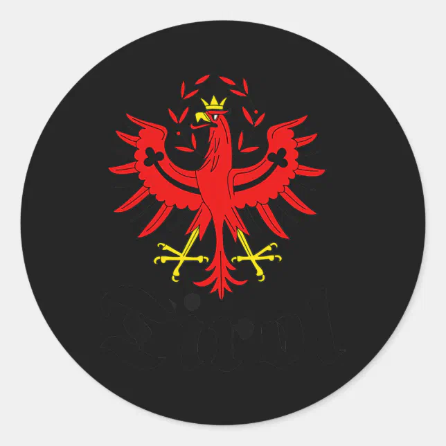 Tyrol Tyrolean Eagle Tyrolean Coat of Arms Men Classic Round Sticker ...