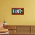 TYSON License Plate Lettering Name Sign Poster | Zazzle
