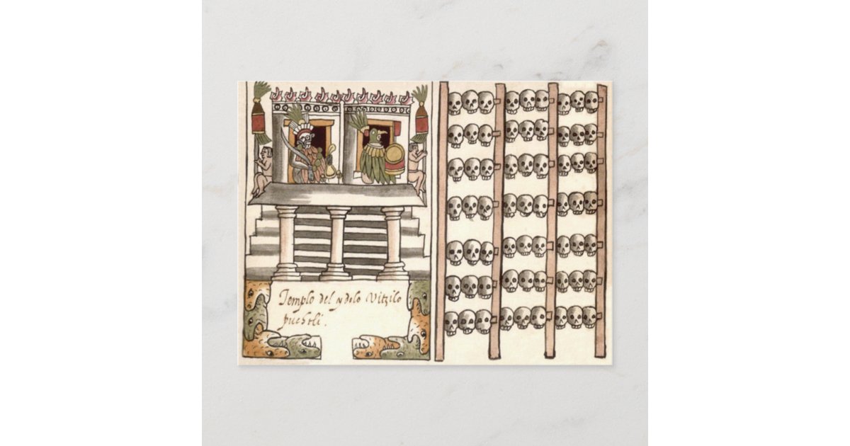 Tzompantli Skull Rack Aztec Temple Postcard | Zazzle