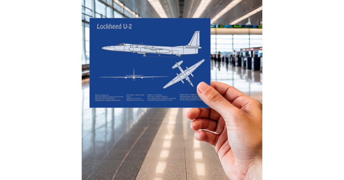 U-2 Dragon Lady - Airplane Blueprint Plans ABD Postcard | Zazzle
