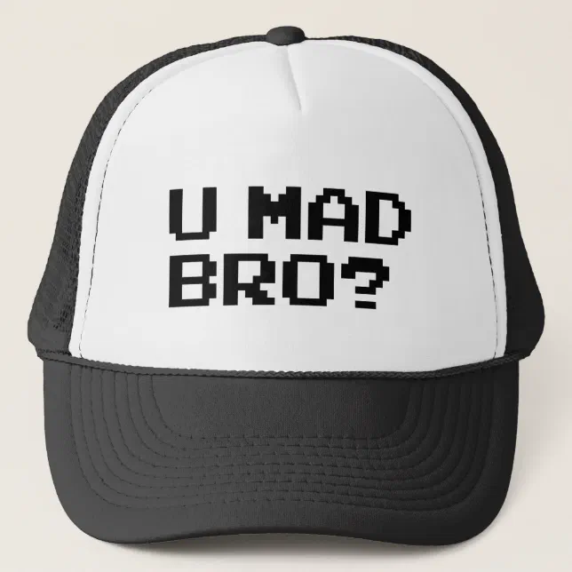 U MAD BRO? meme/chat/irc/4chan/troll/trolling Trucker Hat | Zazzle