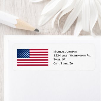 U.S. American Flag Custom Personalized Label | Zazzle