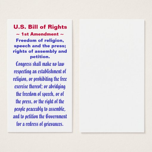 U.S. Bill of Rights, ~ First (1st) Amendment ~ | Zazzle