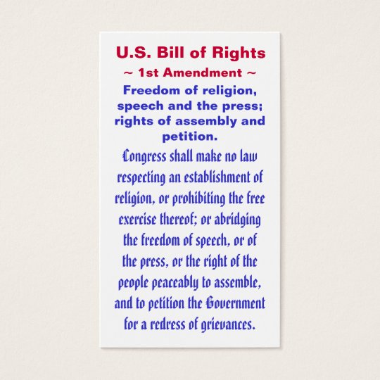 U.S. Bill of Rights, ~ First (1st) Amendment ~ | Zazzle.com