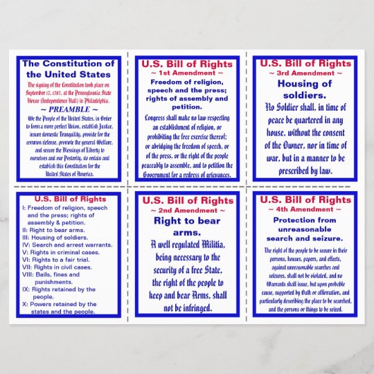 U.S. Bill of Rights Pocket Pamphlet (25ct) | Zazzle.com