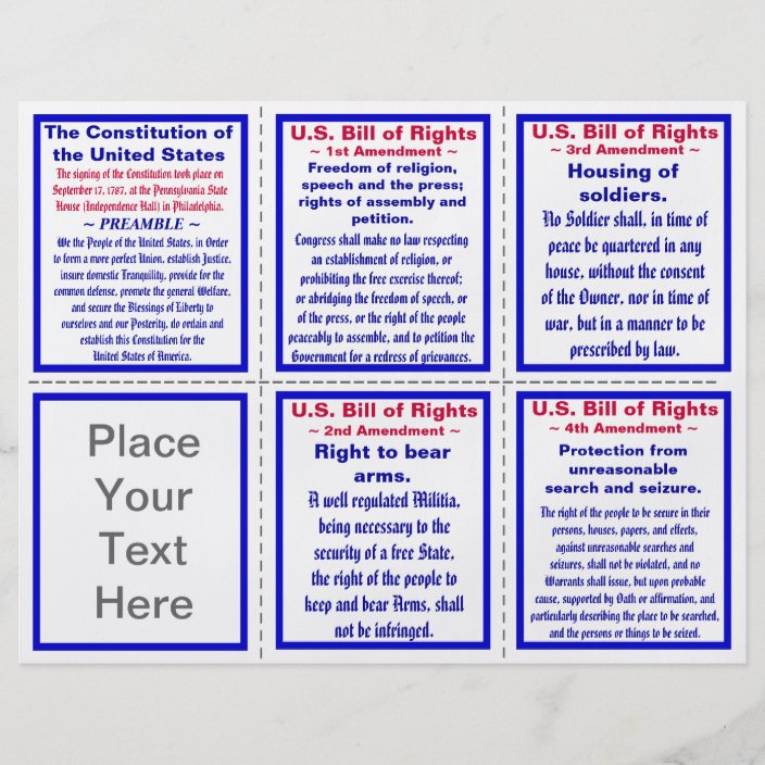 U.S. Bill of Rights Pocket Pamphlet Template Flyer | Zazzle.com