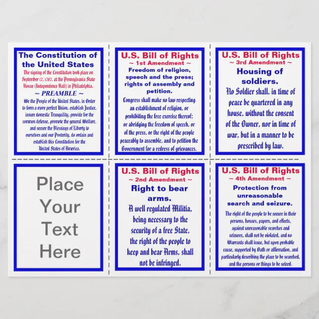 U.S. Bill of Rights Pocket Pamphlet Template Flyer | Zazzle
