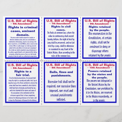 U.S. Bill of Rights Pocket Pamphlet Template Flyer | Zazzle