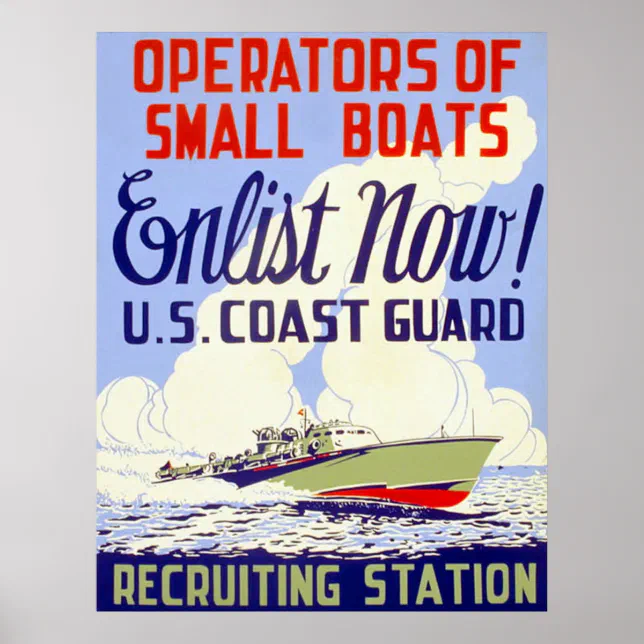 U.S. Coast Guard ~ Vintage World War 2. Poster | Zazzle