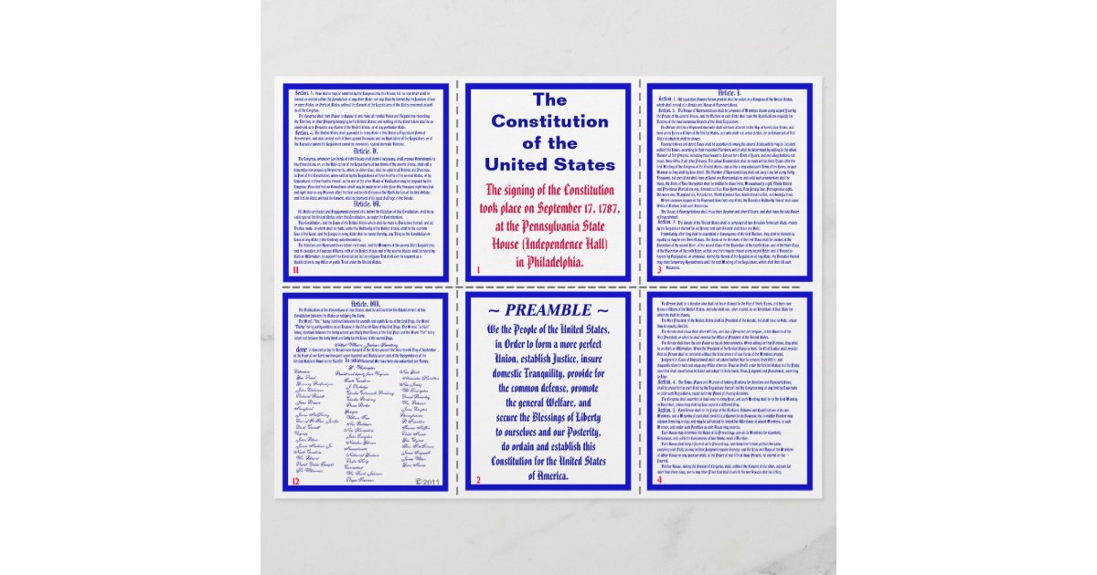 U.S. Constitution Pocket Pamphlet / Bookmark | Zazzle