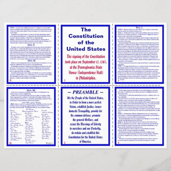 U.S. Constitution Pocket Pamphlet / Bookmark | Zazzle.com