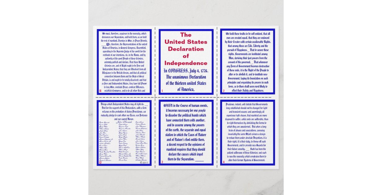 U.S. Declaration of Independence Pocket Pamphlet | Zazzle