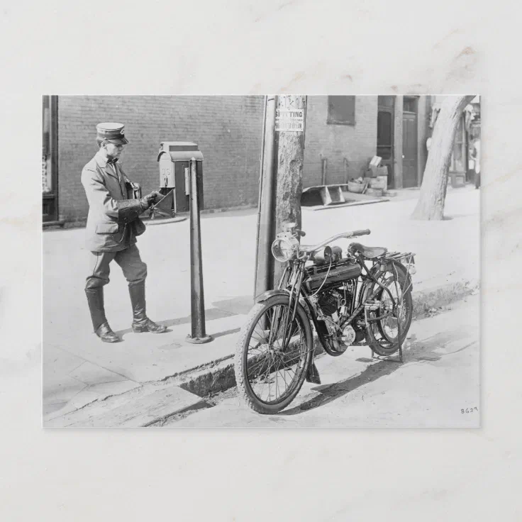 U.S. Mailman & Motorcycle Postcard | Zazzle