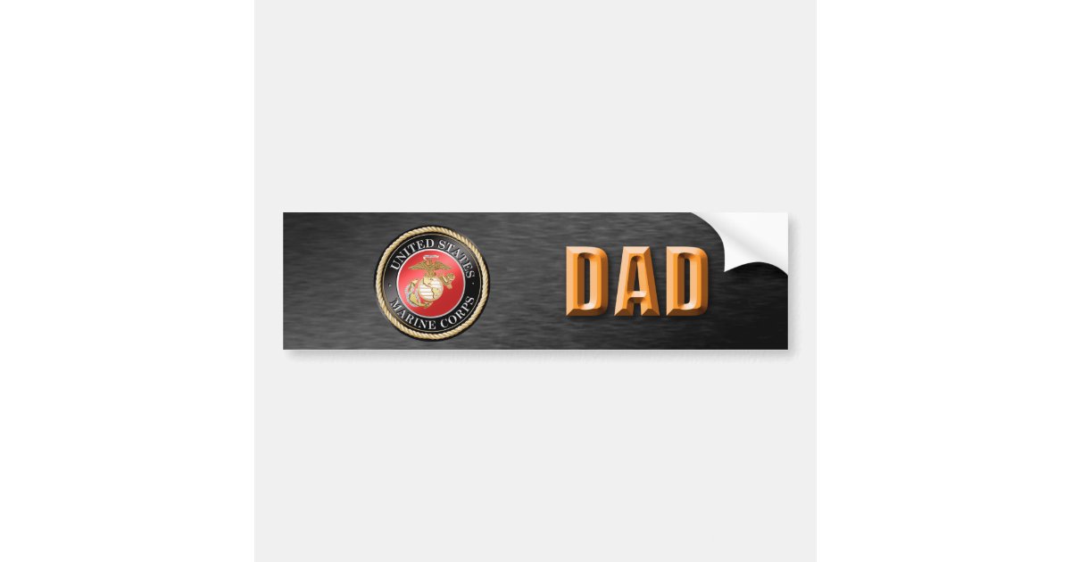 U.S. Marine Corps Dad Bumper Sticker | Zazzle