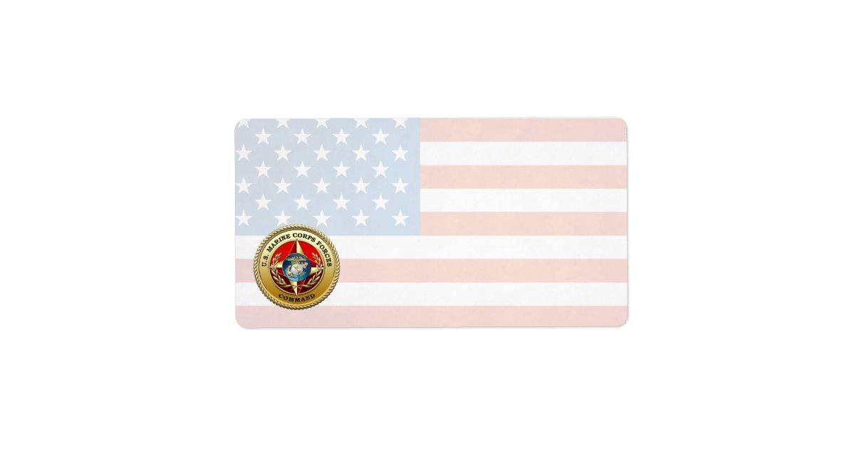 U.S. Marine Corps Forces Command (MARFORCOM) [3D] Label | Zazzle