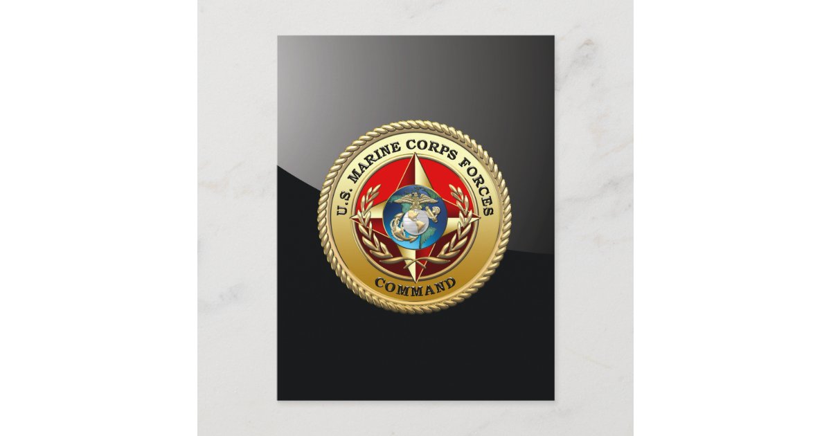 U.S. Marine Corps Forces Command (MARFORCOM) [3D] Postcard | Zazzle