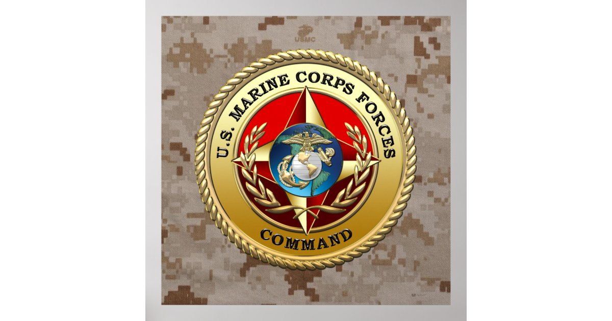 U.S. Marine Corps Forces Command (MARFORCOM) [3D] Poster | Zazzle