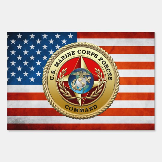 U.S. Marine Corps Forces Command (MARFORCOM) [3D] Yard Sign | Zazzle.com