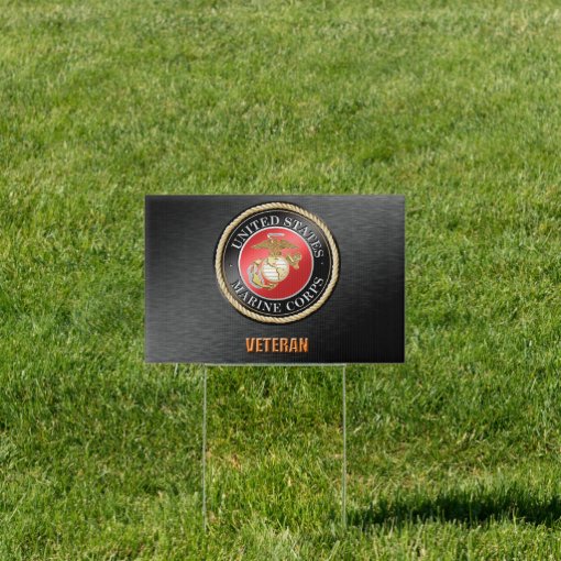 U.S. Marine Corps Veteran Yard Sign | Zazzle