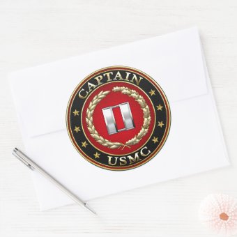 U.S. Marines: Captain (USMC Capt) [3D] Classic Round Sticker | Zazzle