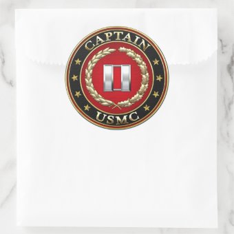 U.S. Marines: Captain (USMC Capt) [3D] Classic Round Sticker | Zazzle