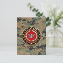 U.S. Marines: Colonel (USMC Col) [3D] Postcard | Zazzle